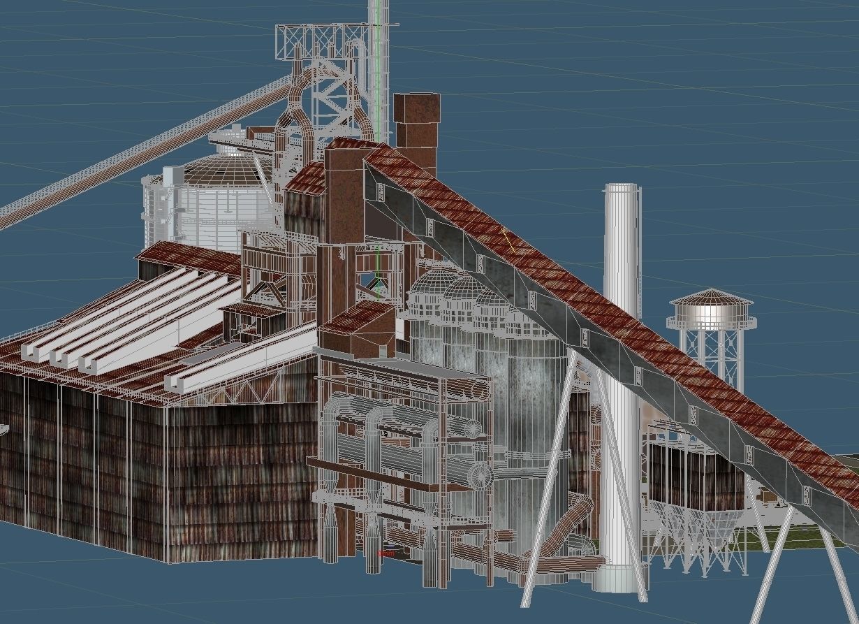 Ironworks Blast Furnace Plant revised edition 3D model | CGTrader