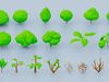 3D model Low Poly Vegetation Foliage Tree Pack VR / AR / low-poly ...