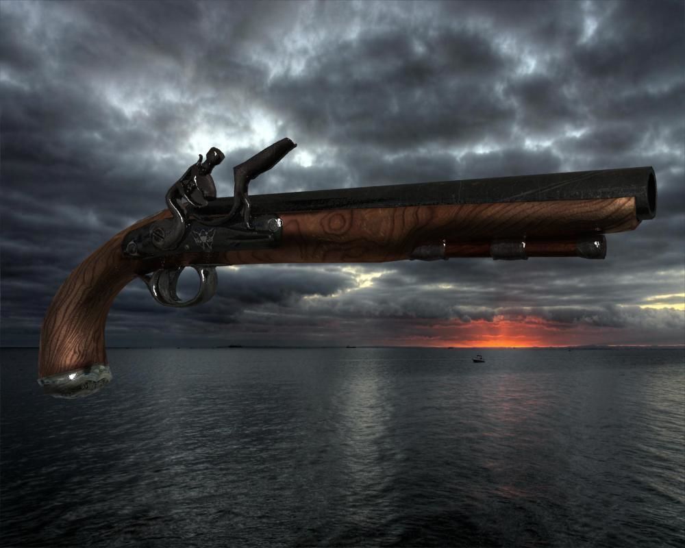 3D model medieval pistol VR / AR / low-poly | CGTrader