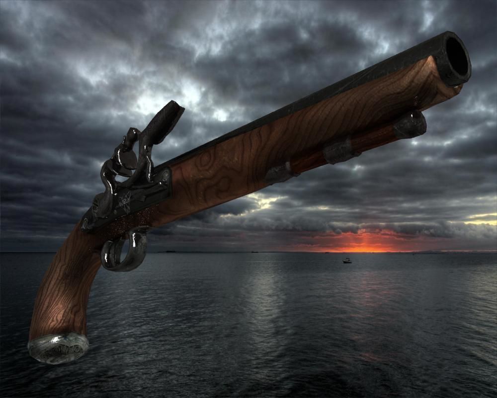 3D model medieval pistol VR / AR / low-poly | CGTrader