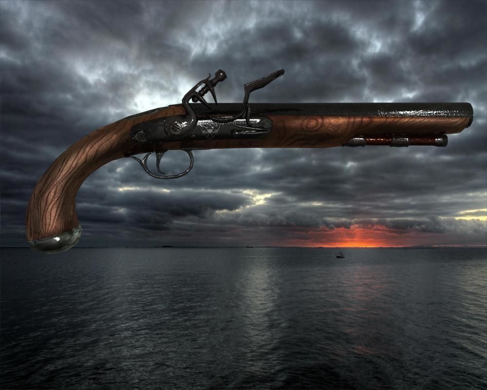 3D model medieval pistol VR / AR / low-poly | CGTrader