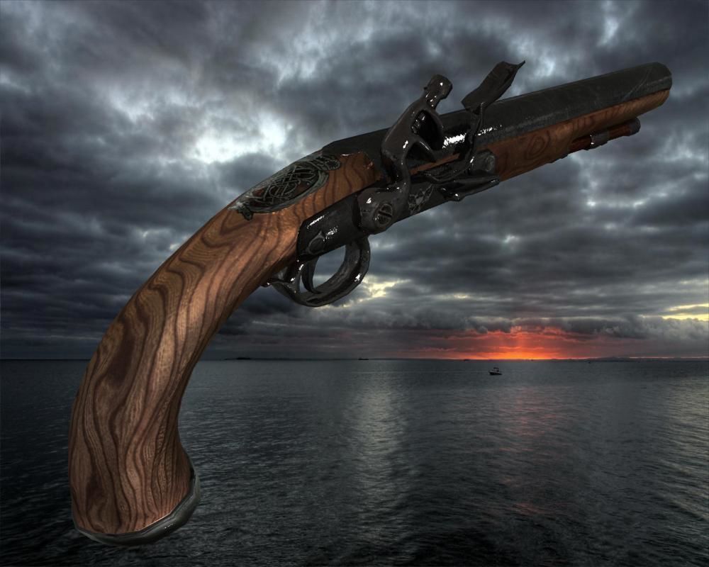 3D model medieval pistol VR / AR / low-poly | CGTrader