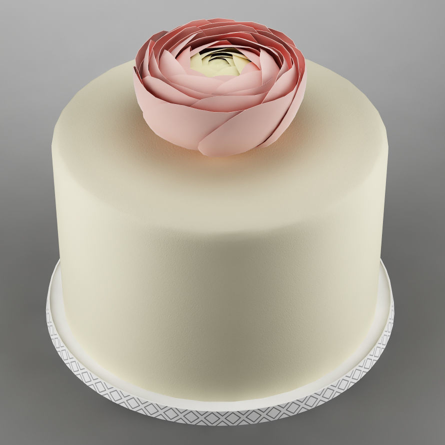Cake 30 with flower 3D model 3D model | CGTrader