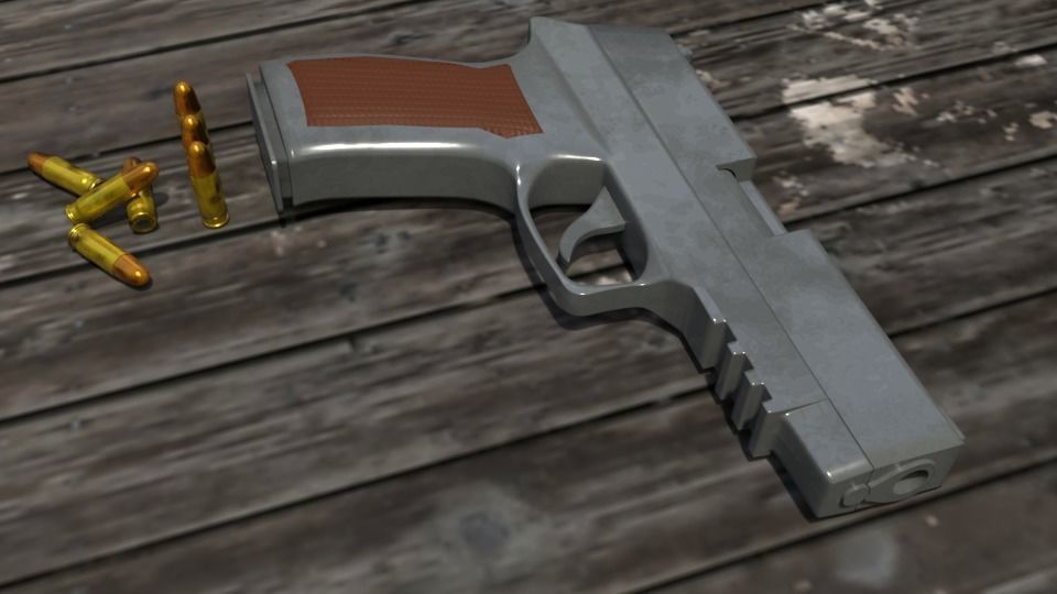 3D model 9mm Pistol VR / AR / low-poly | CGTrader