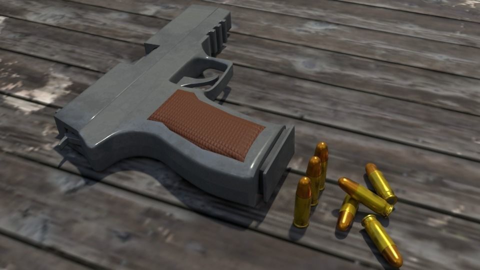 3D model 9mm Pistol VR / AR / low-poly | CGTrader