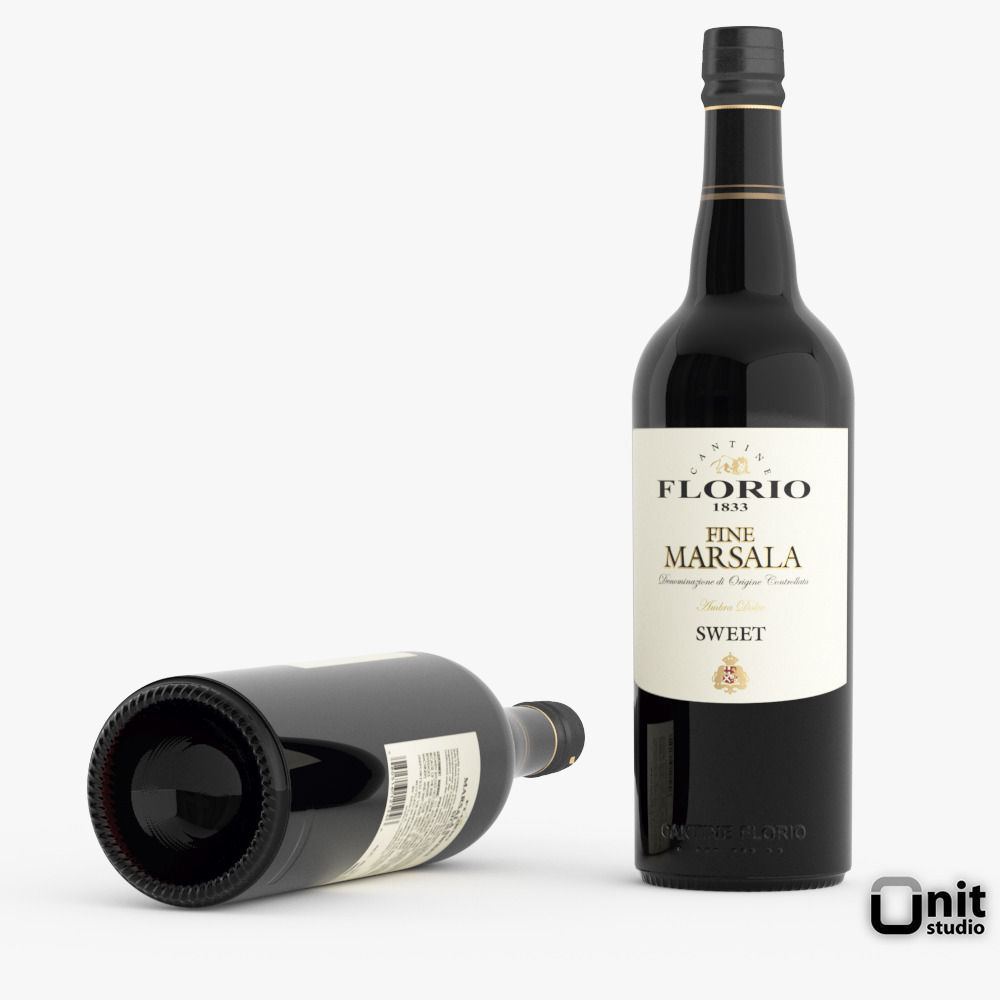 Bottle of wine Florio Fine Marsala Sweet 3D model | CGTrader