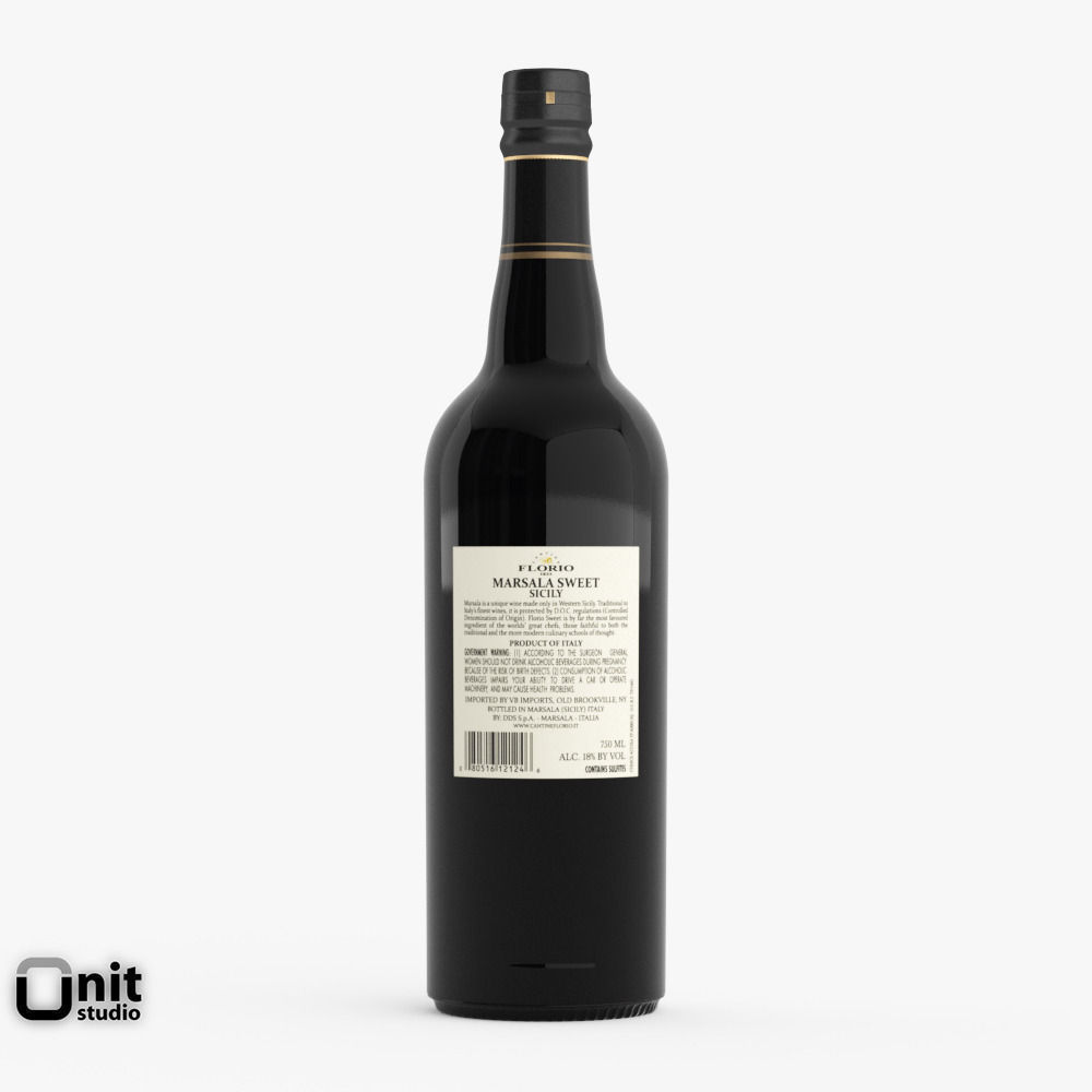 Bottle of wine Florio Fine Marsala Sweet 3D model | CGTrader