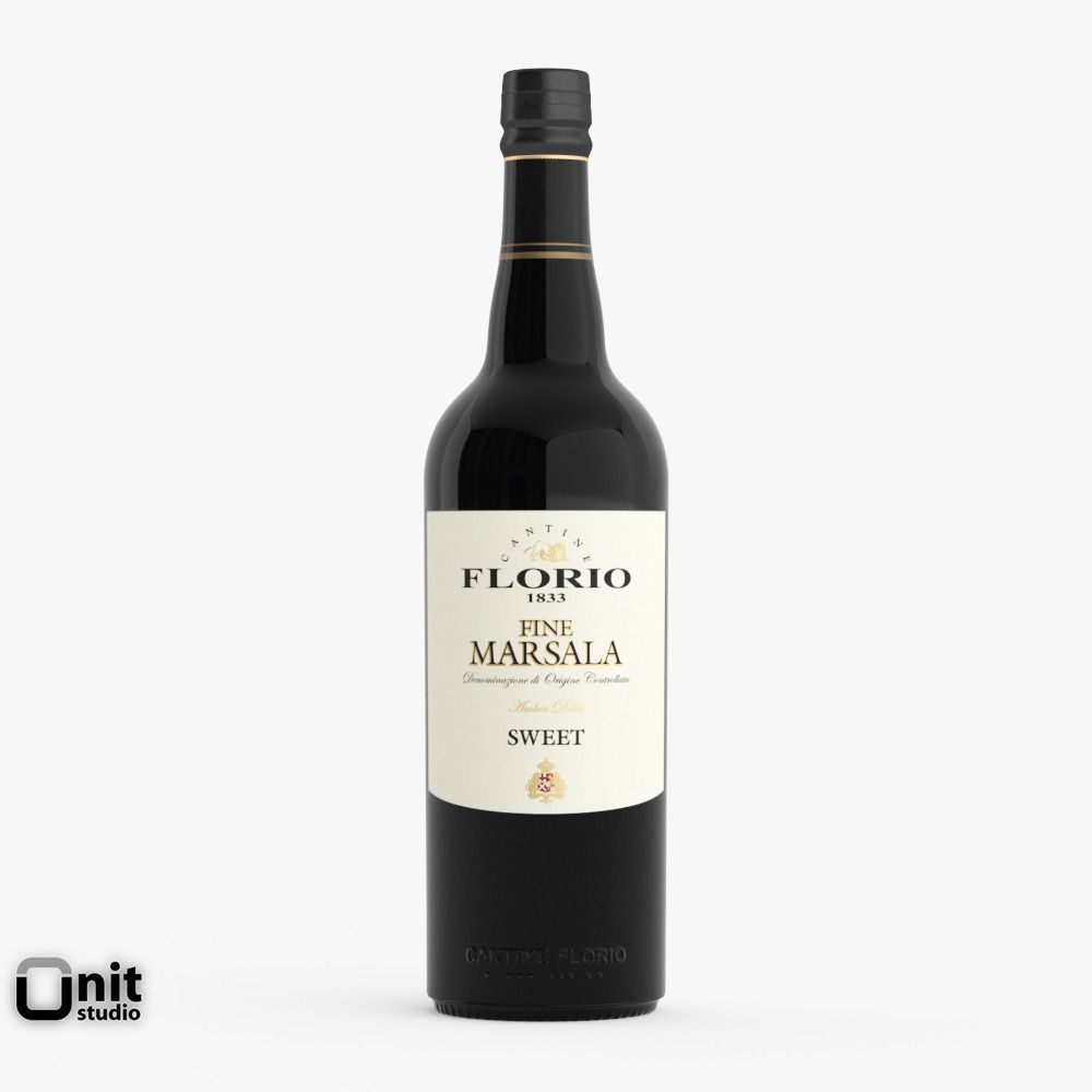Bottle of wine Florio Fine Marsala Sweet 3D model | CGTrader