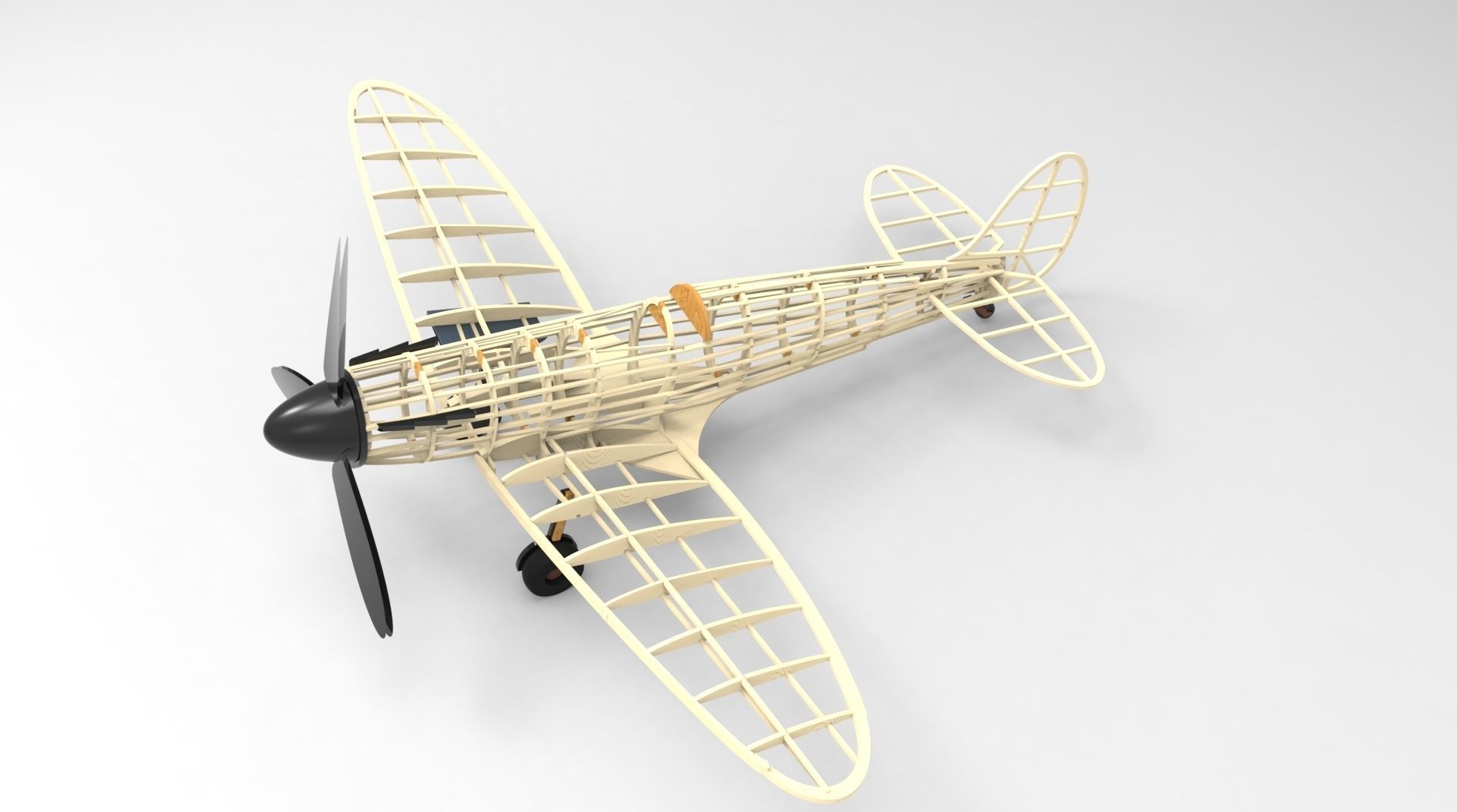 Model Spitfire fighter plane 3D model | CGTrader