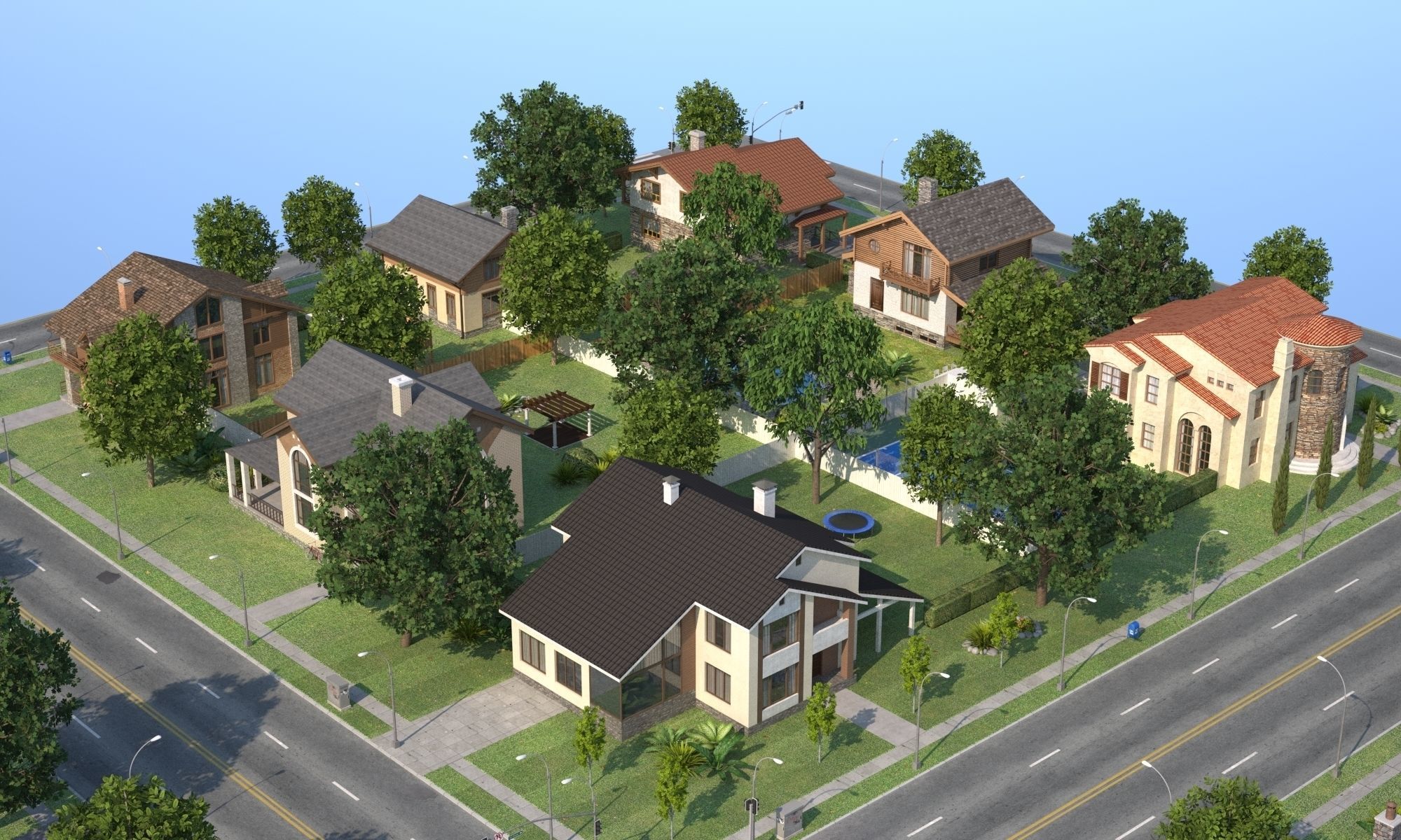 3D model City Town 2 VR / AR / low-poly | CGTrader