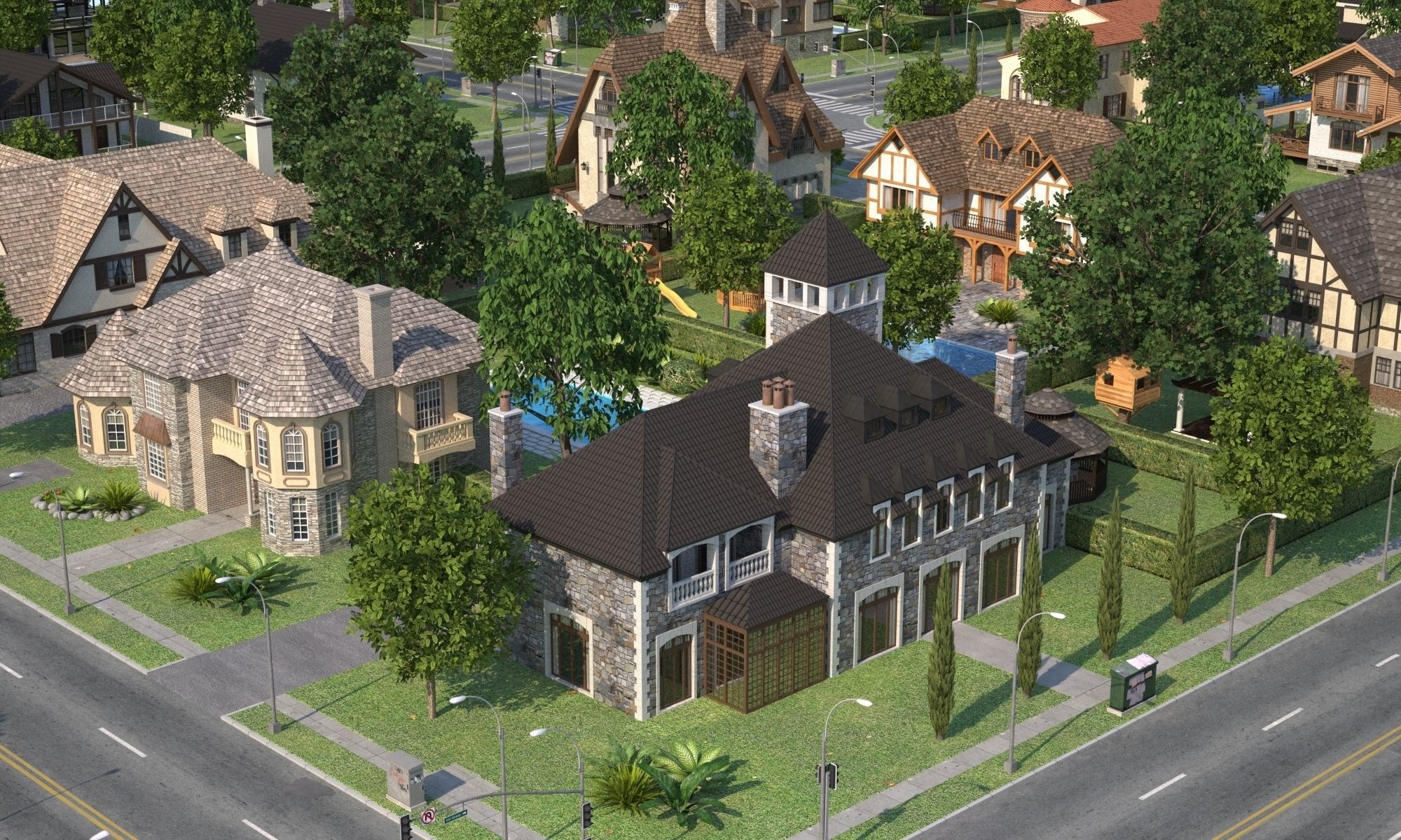 3D model City Town 2 VR / AR / low-poly | CGTrader