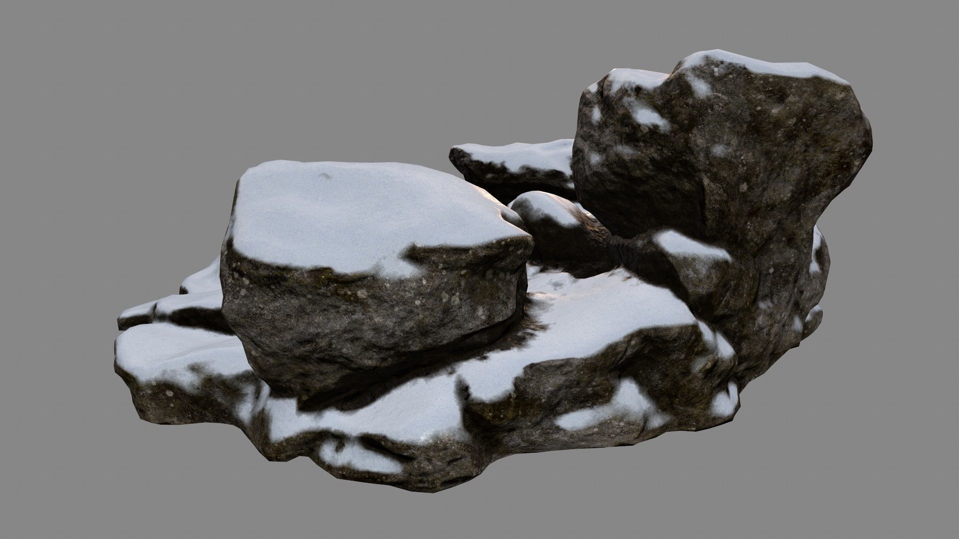 3D model snow rocks VR / AR / low-poly | CGTrader
