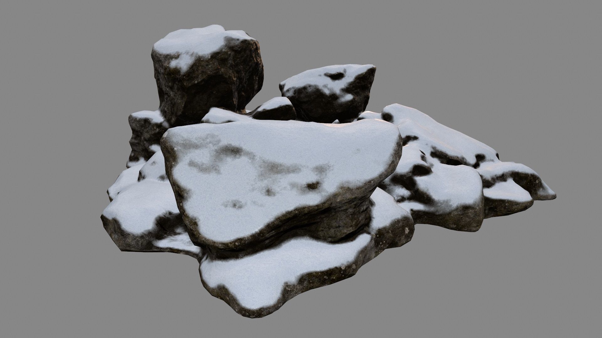 3D model snow rocks VR / AR / low-poly | CGTrader