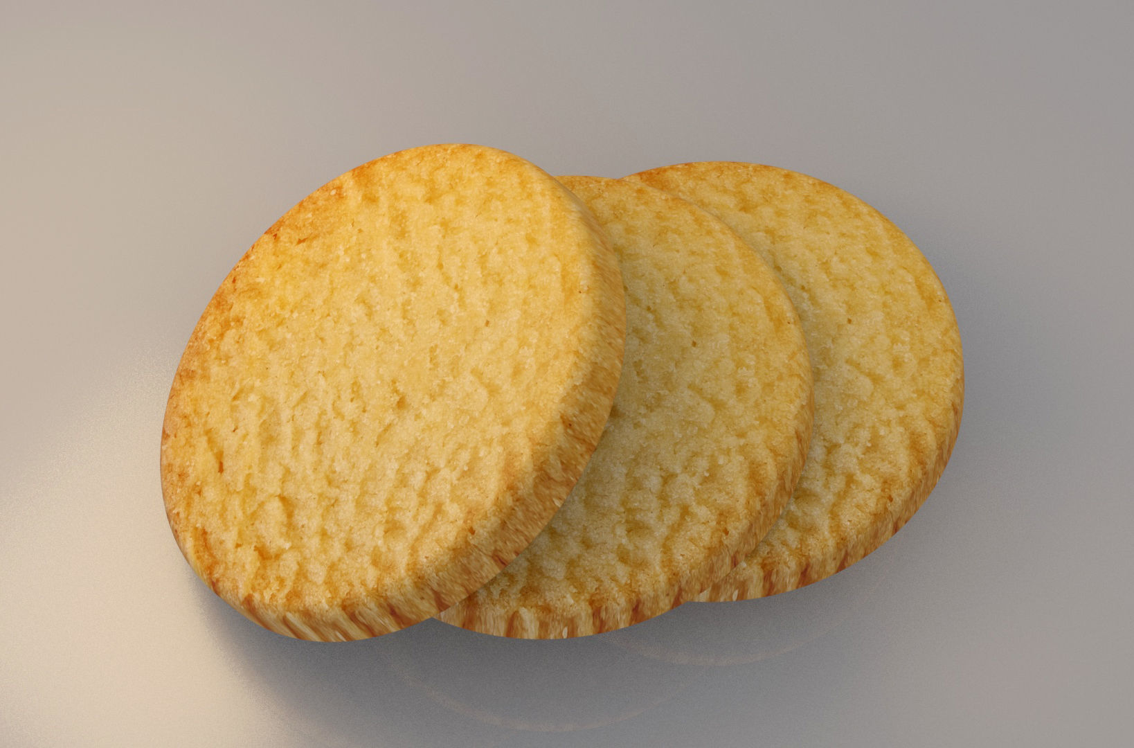 3d Biscuit three biscuits 3D model | CGTrader