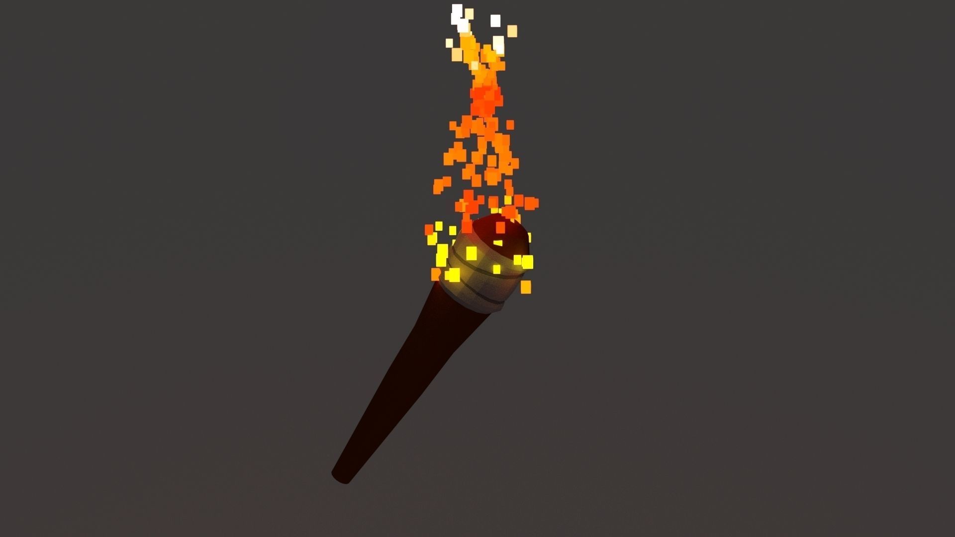 Low Poly Torch with Animated Fire free VR / AR / low-poly 3D model ...