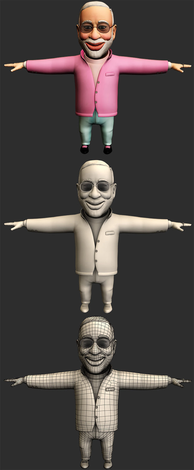 3D model Narendra Modi 3d Character VR / AR / low-poly | CGTrader