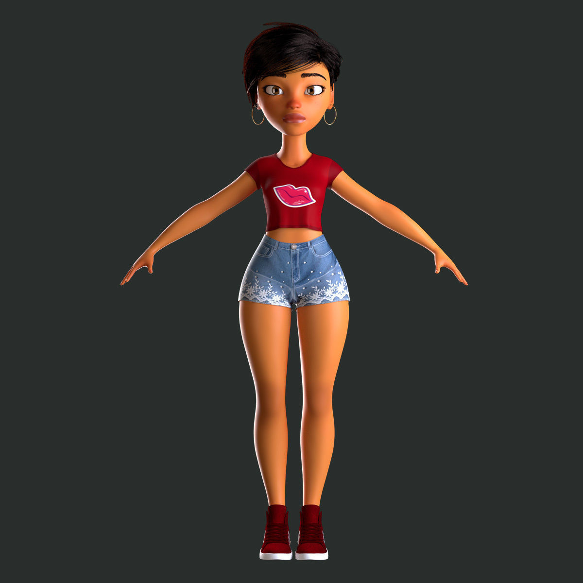 cartoony girl mery 3D model | CGTrader