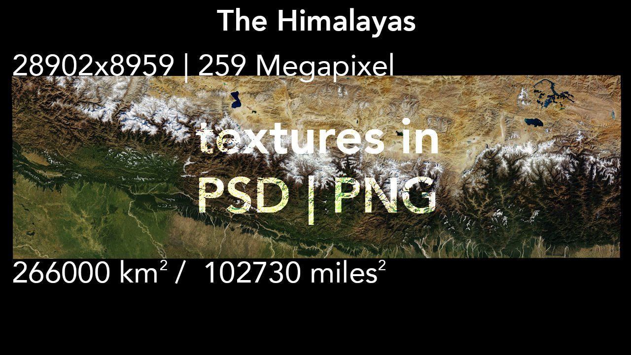 Himalaya Mountains Greater Mount Everest Area Texture Only 3D model ...