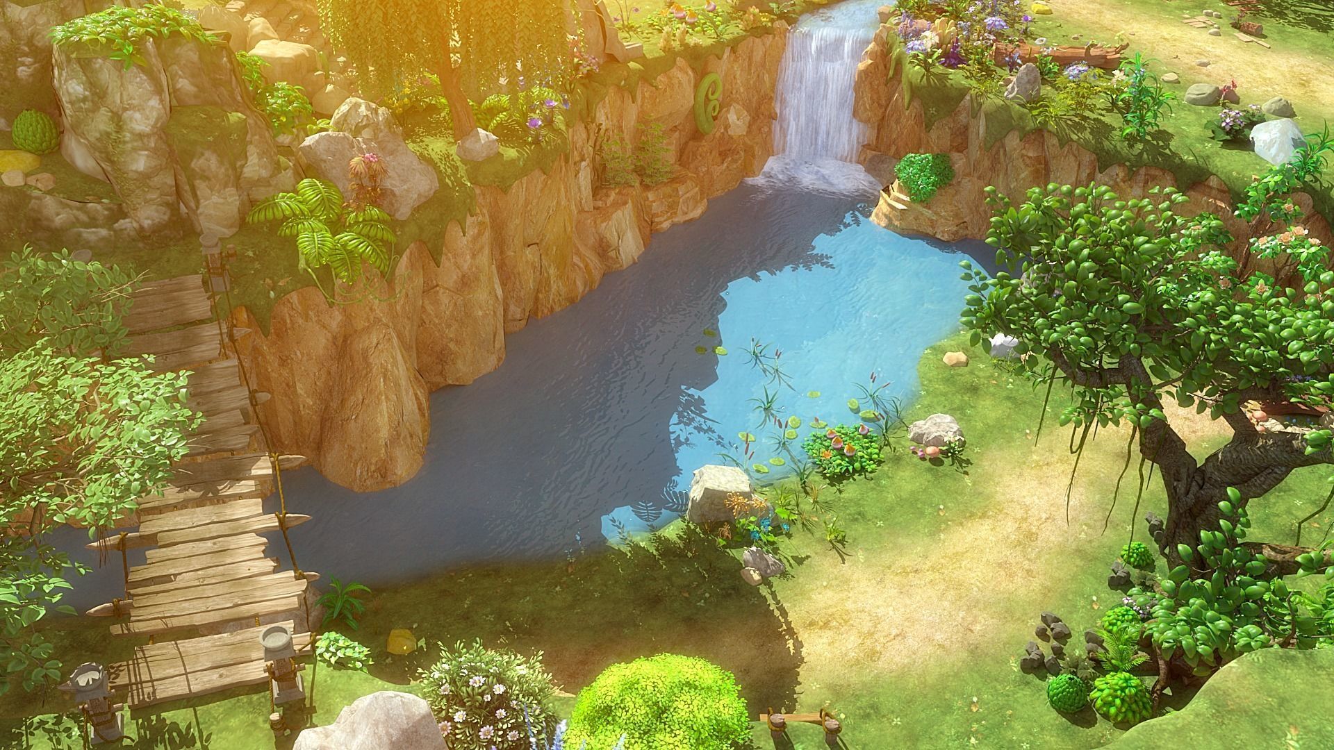 Cartoon Cliff Scene 3D model | CGTrader