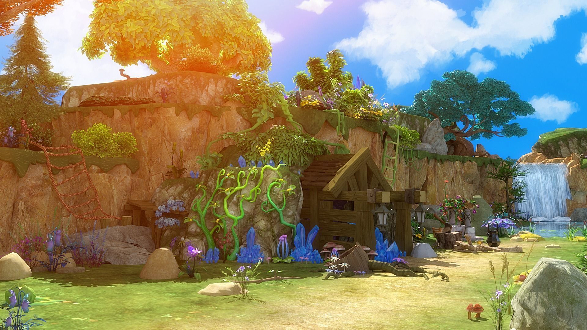 Cartoon Cliff Scene 3D model | CGTrader