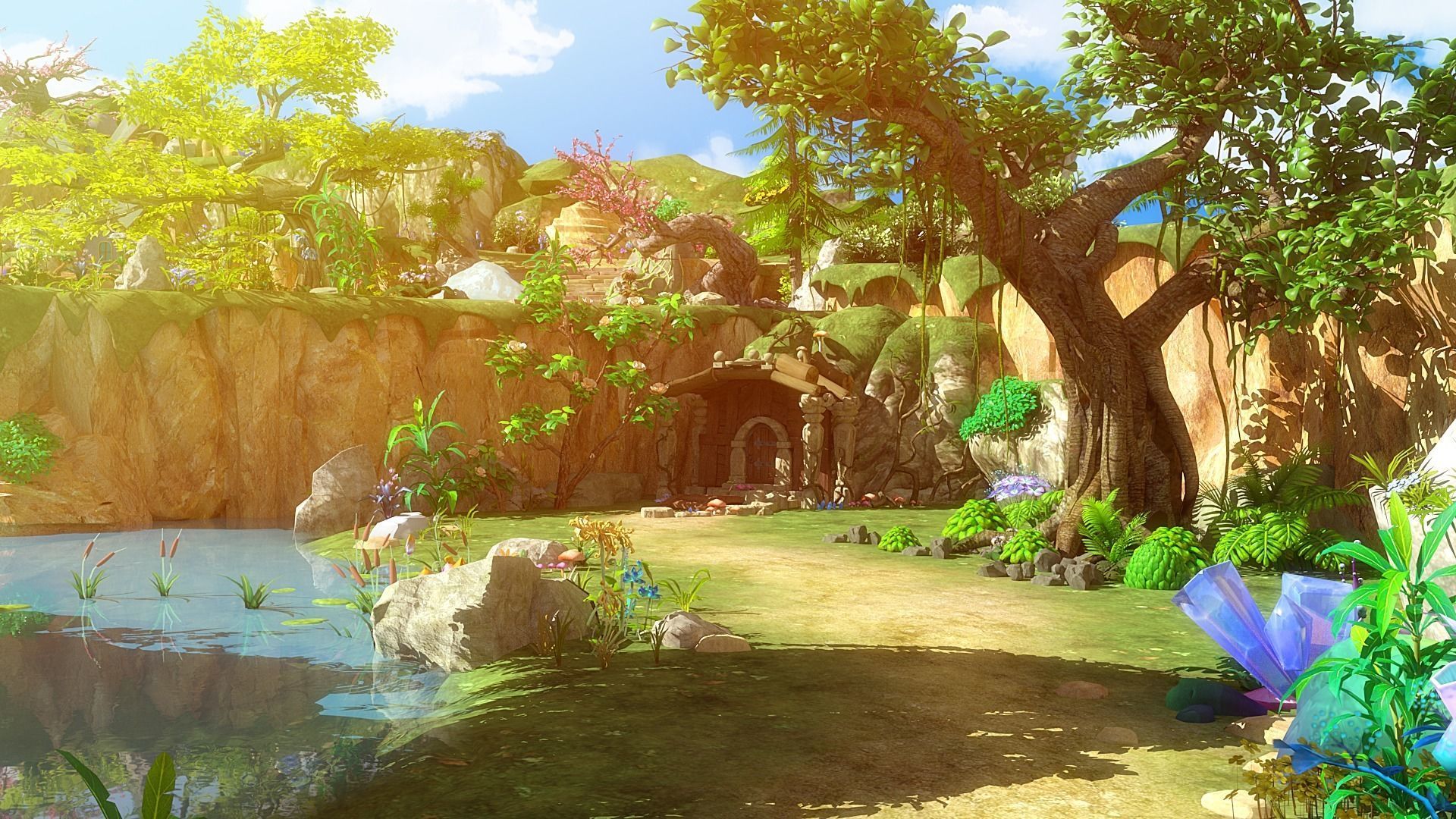 Cartoon Cliff Scene 3D model | CGTrader