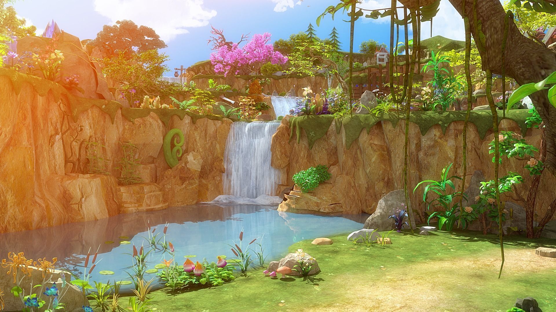 Cartoon Cliff Scene 3D model | CGTrader