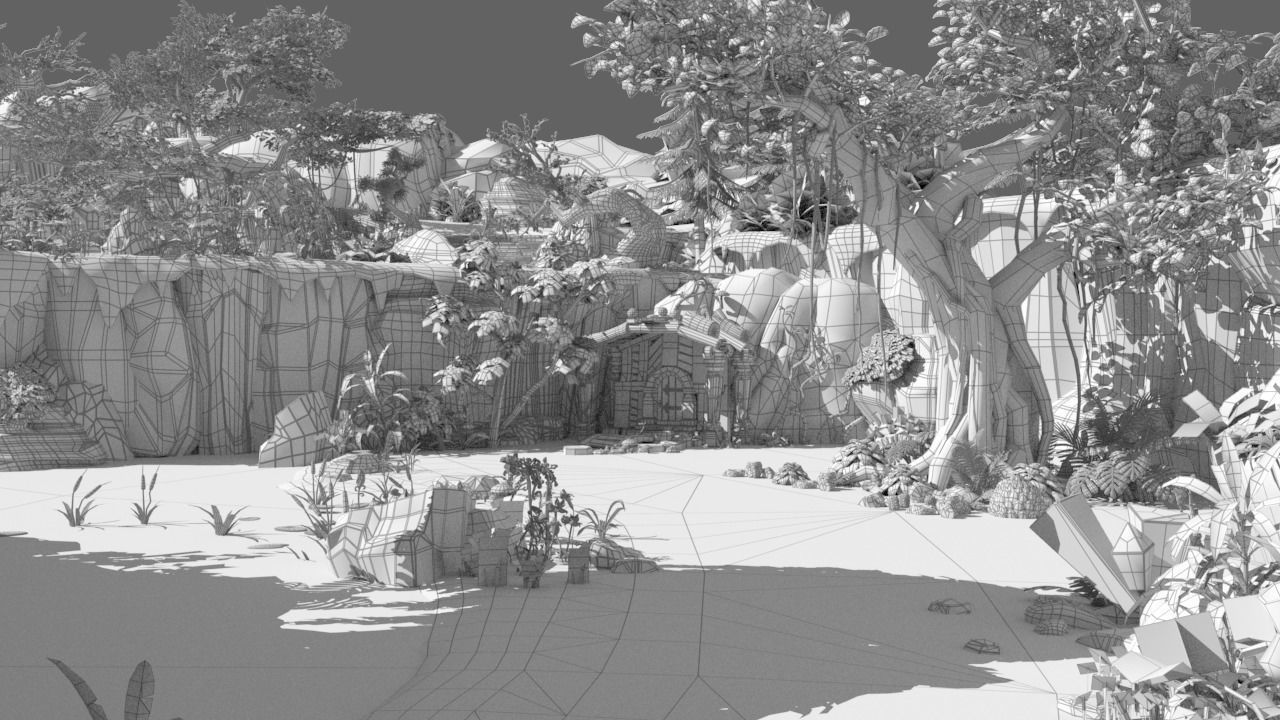 Cartoon Cliff Scene 3D model | CGTrader