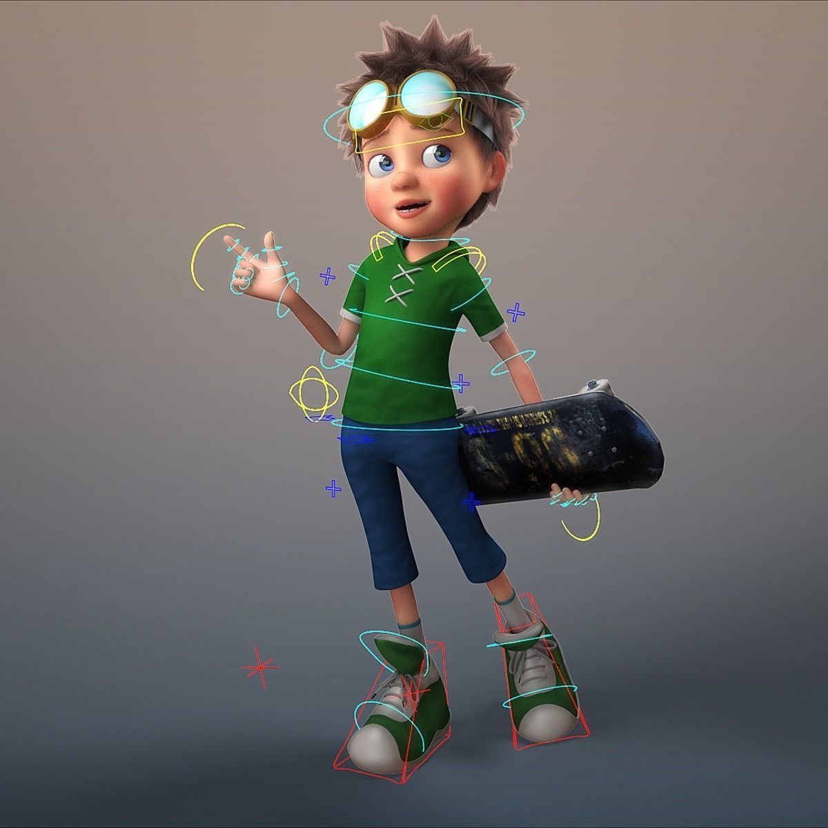 Cartoon Boy Rigged 3D model rigged | CGTrader