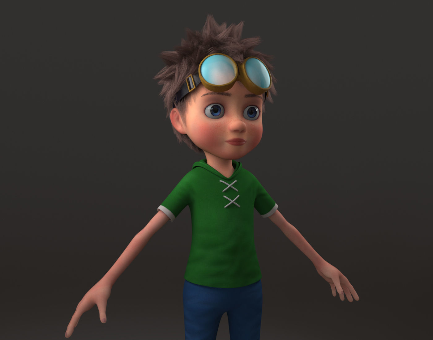 Cartoon Boy Rigged 3D model rigged | CGTrader