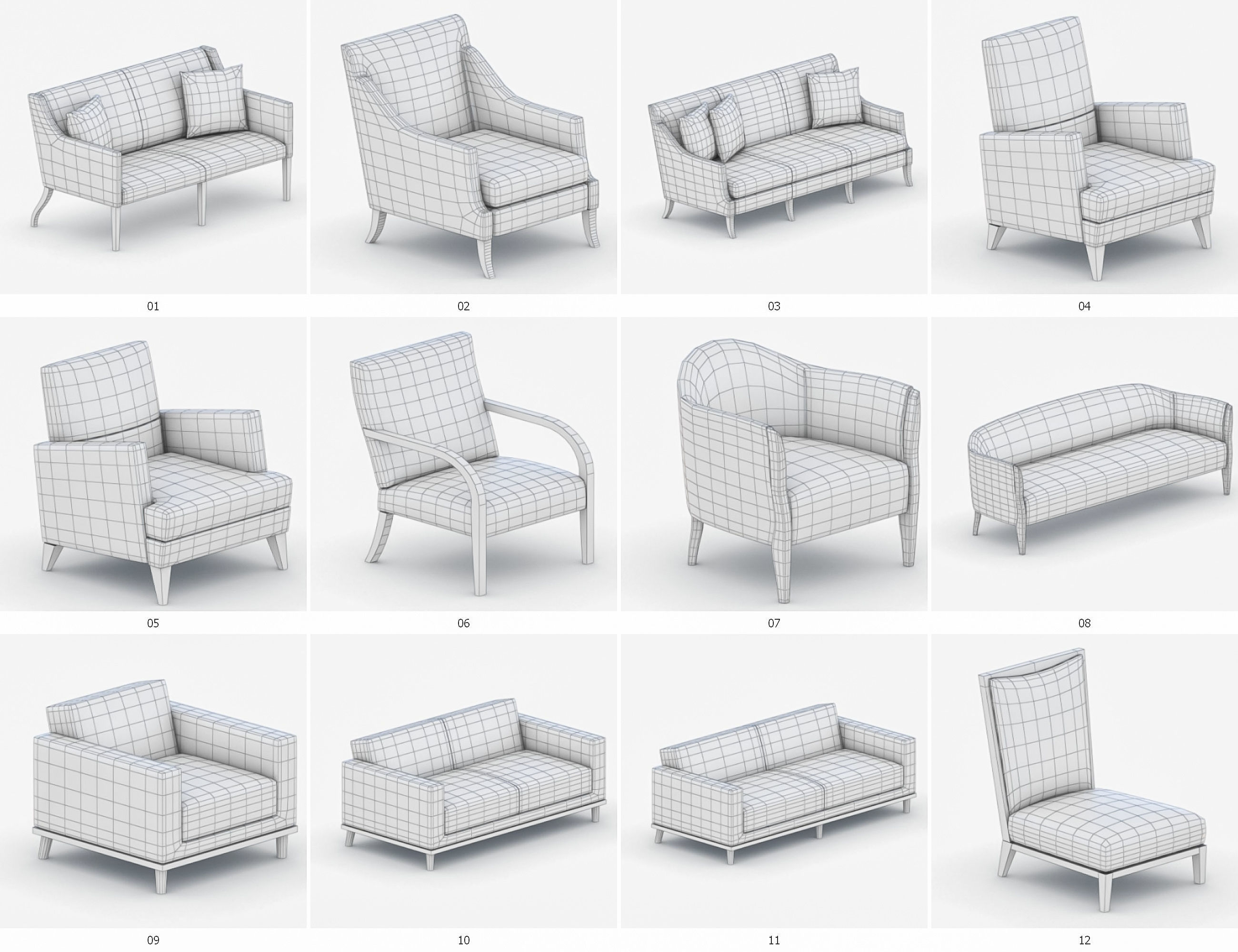 3D model Classic Furniture Collection VR / AR / low-poly | CGTrader