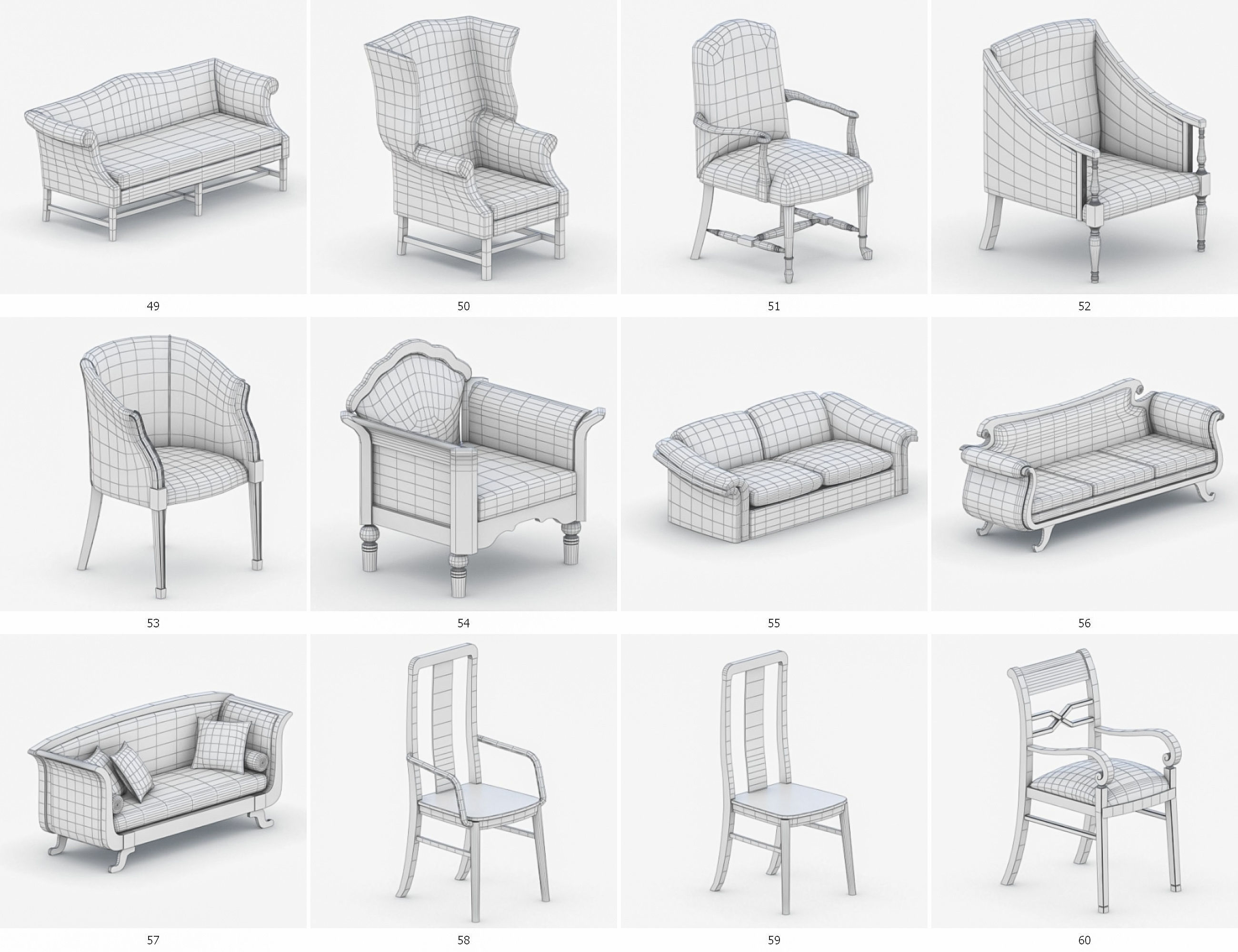 3D model Classic Furniture Collection VR / AR / low-poly | CGTrader