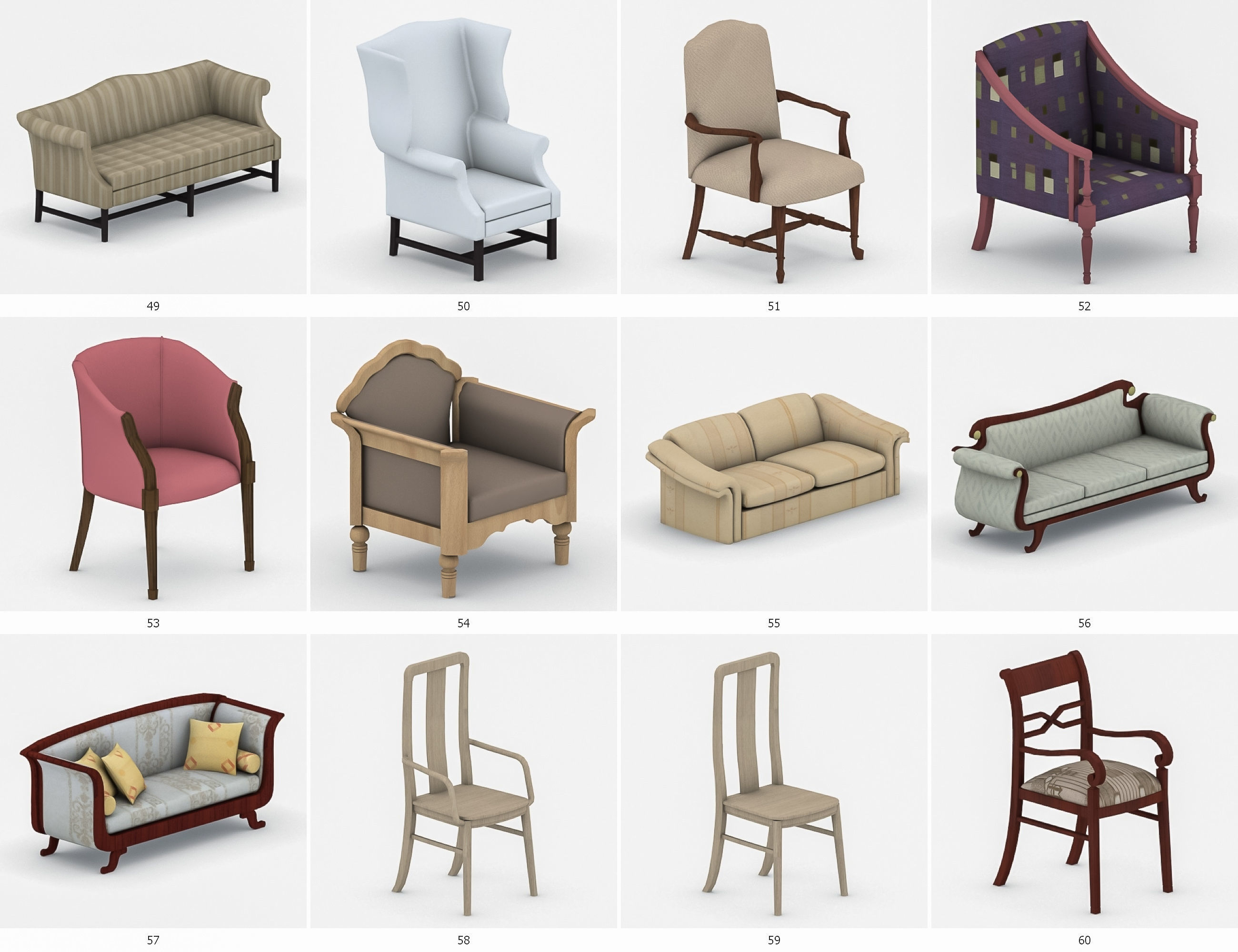3D model Classic Furniture Collection VR / AR / low-poly | CGTrader