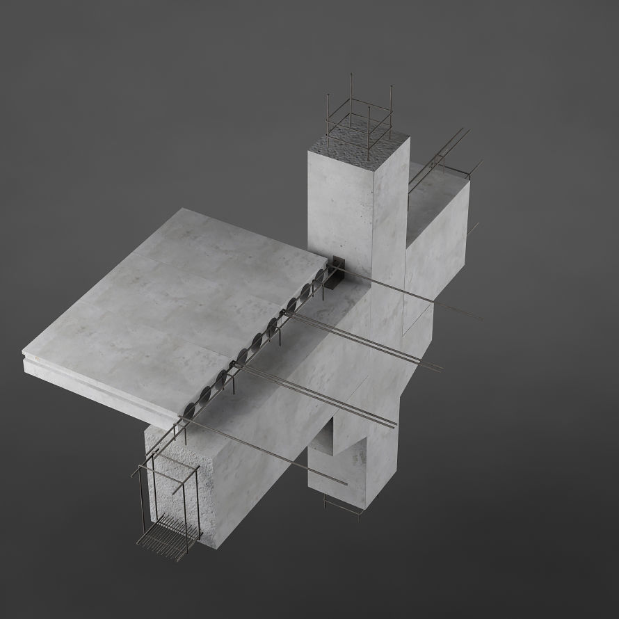Construction detail 01 beam column connection 3D model | CGTrader