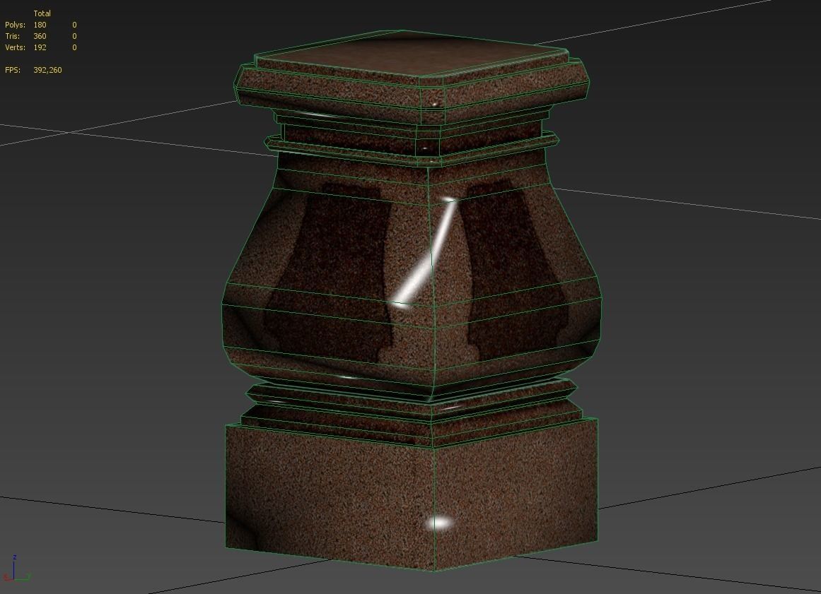 3D model Monument marble pedestal on cobblestone VR / AR / low-poly ...