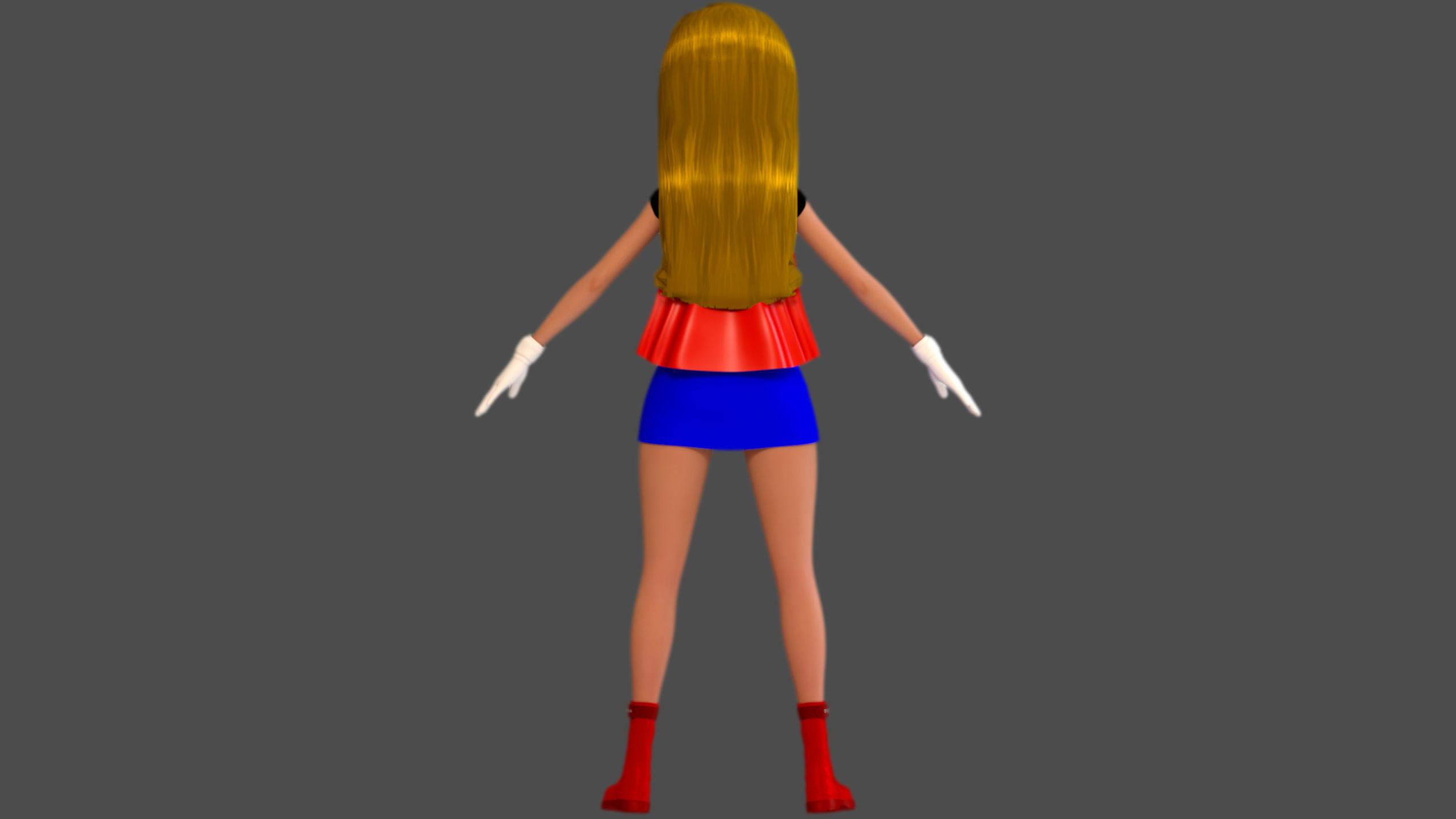 Supergirl - DCAU - 90s 3D model animated rigged | CGTrader