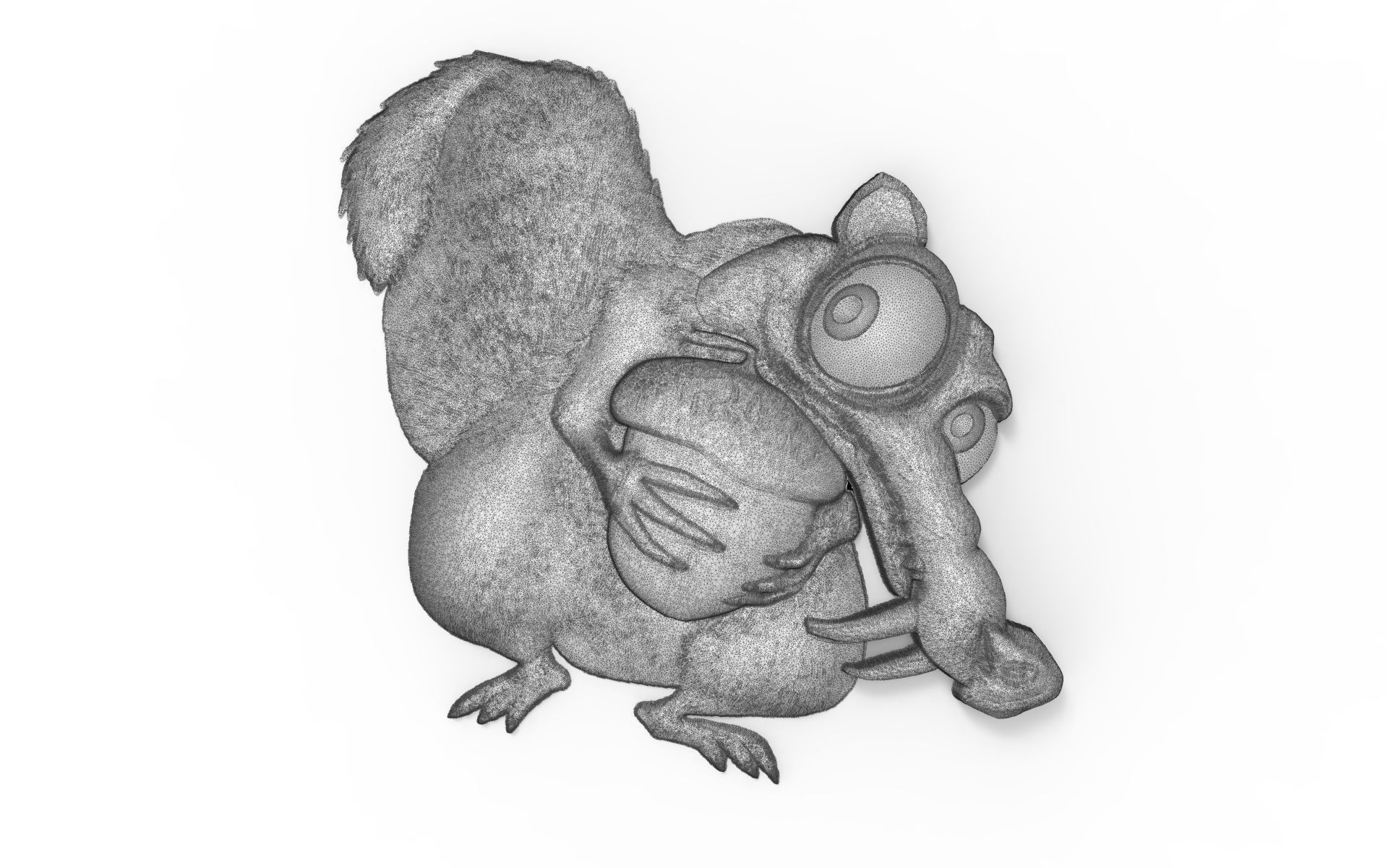 Scrat - Ice Age Squirrel bas relief for CNC 3D model 3D printable ...