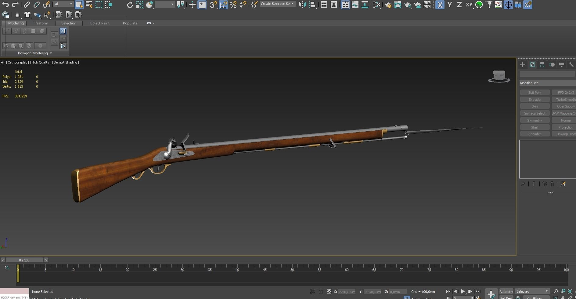 3D model English musket FPS Brown Bess VR / AR / low-poly | CGTrader
