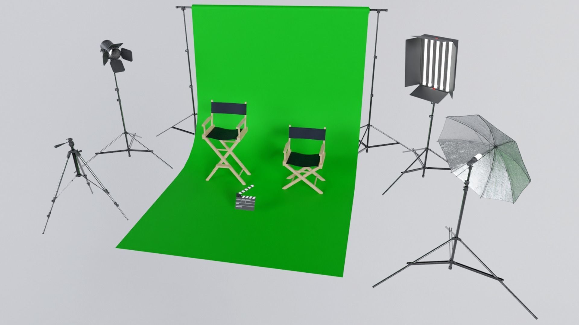 3D model Collection of Low Poly PBR Studio Camera Props VR / AR / low ...