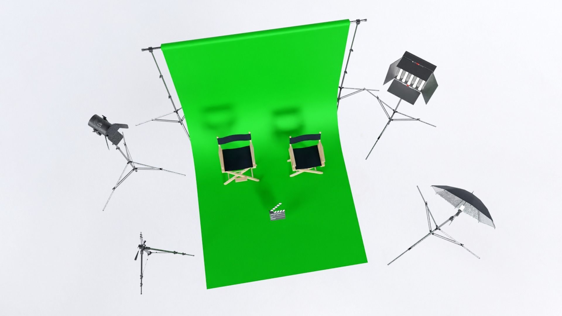 3D model Collection of Low Poly PBR Studio Camera Props VR / AR / low ...