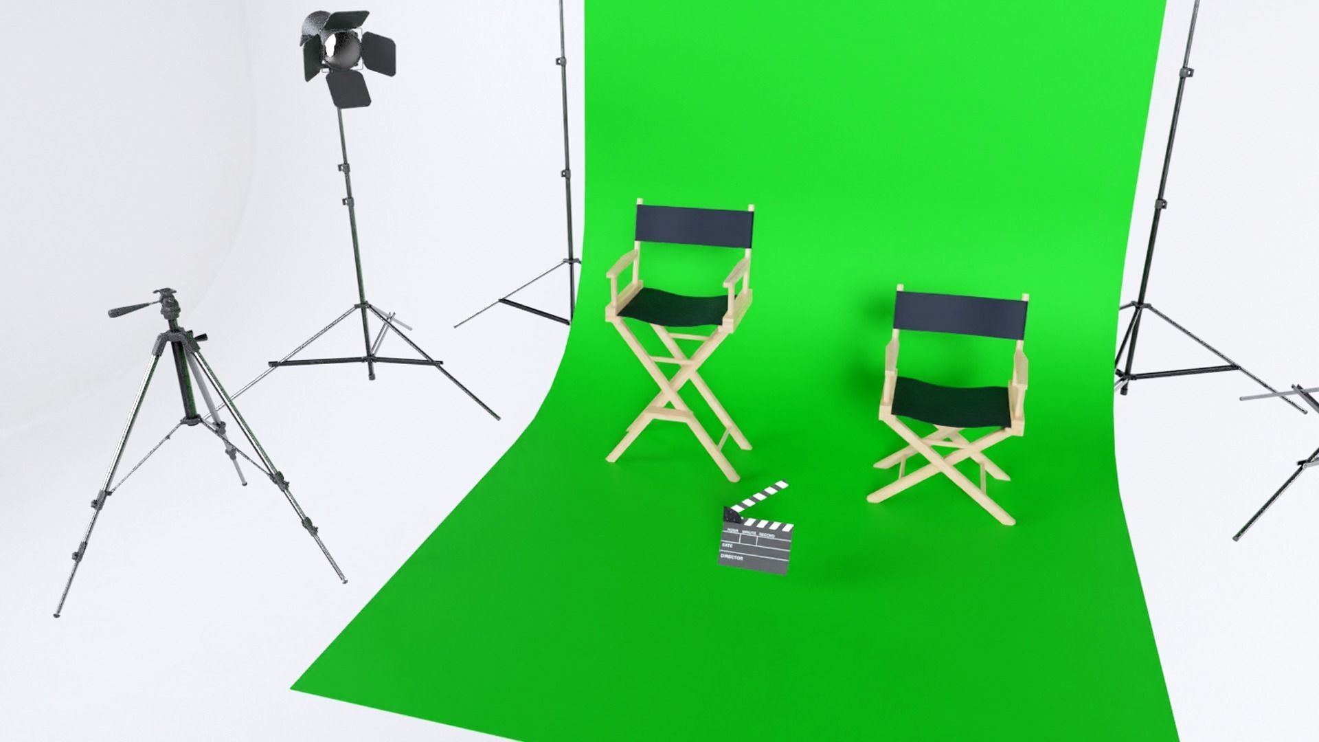 3D model Collection of Low Poly PBR Studio Camera Props VR / AR / low ...