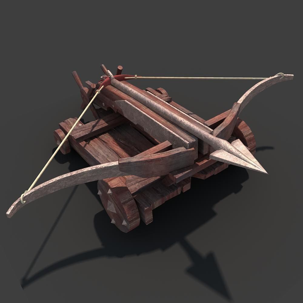 Ballista wooden bow and arrow 3D model | CGTrader