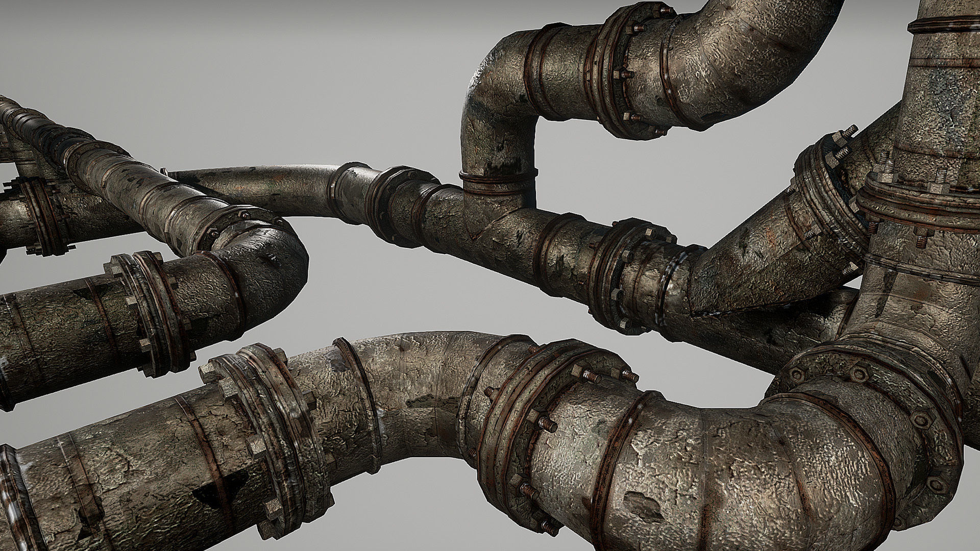 3D model Rusted Pipes Pack VR / AR / low-poly | CGTrader