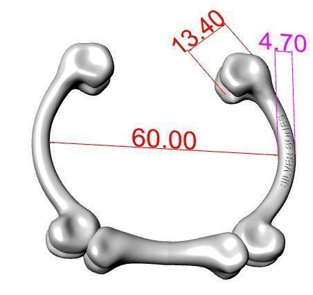 Bracelet Silver bones 3D model 3D printable | CGTrader