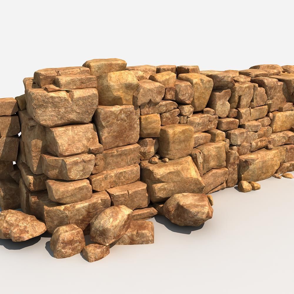 Stone Wall 3D Model .max .obj - CGTrader.com