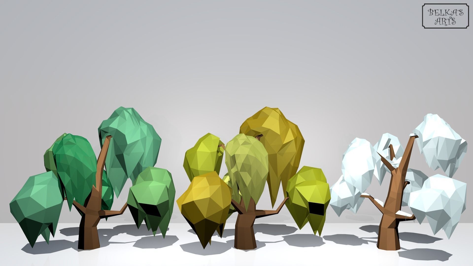 3D model Cartoon willow TREES VR / AR / low-poly | CGTrader