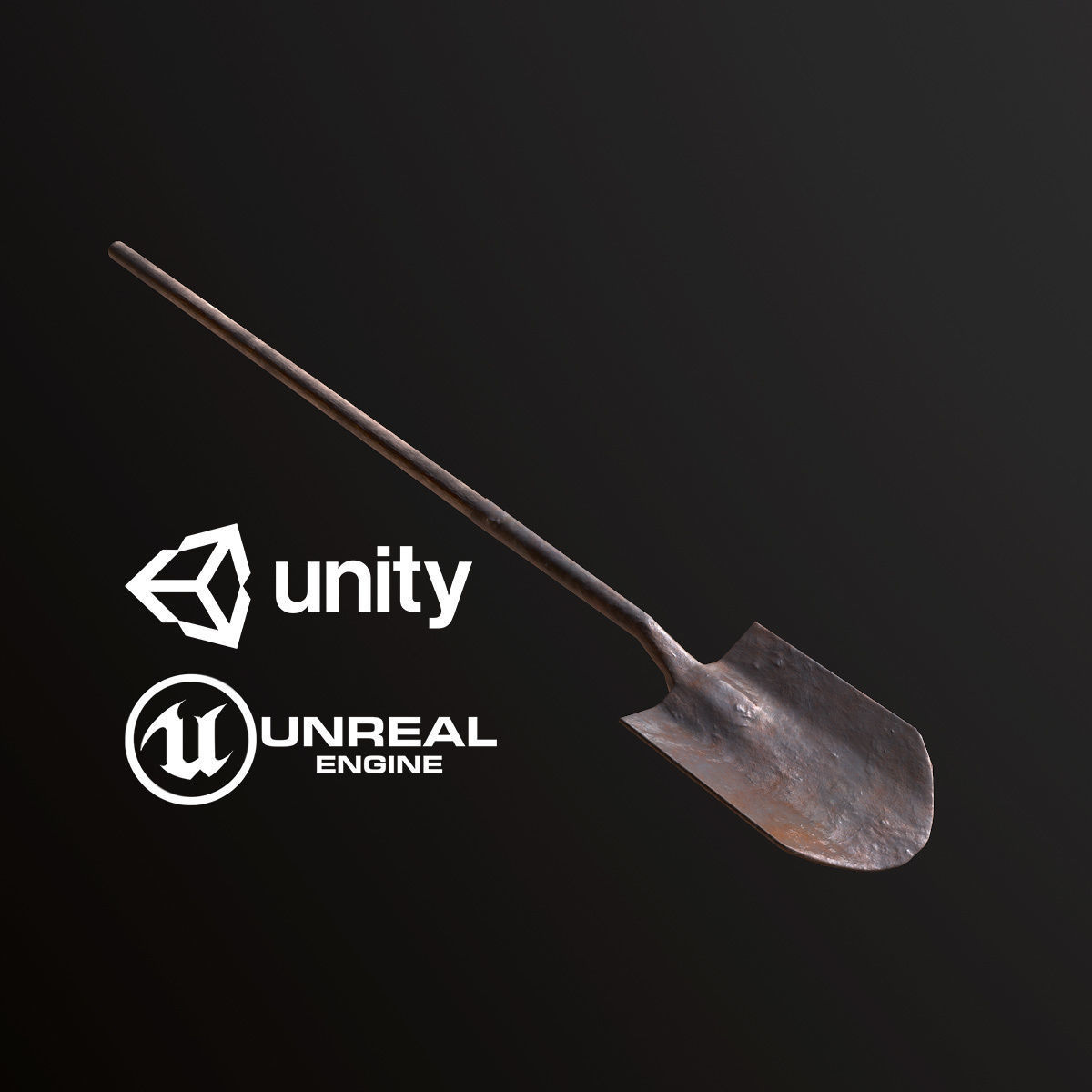 3D model Rusty Shovel - PBR Game Ready VR / AR / low-poly | CGTrader