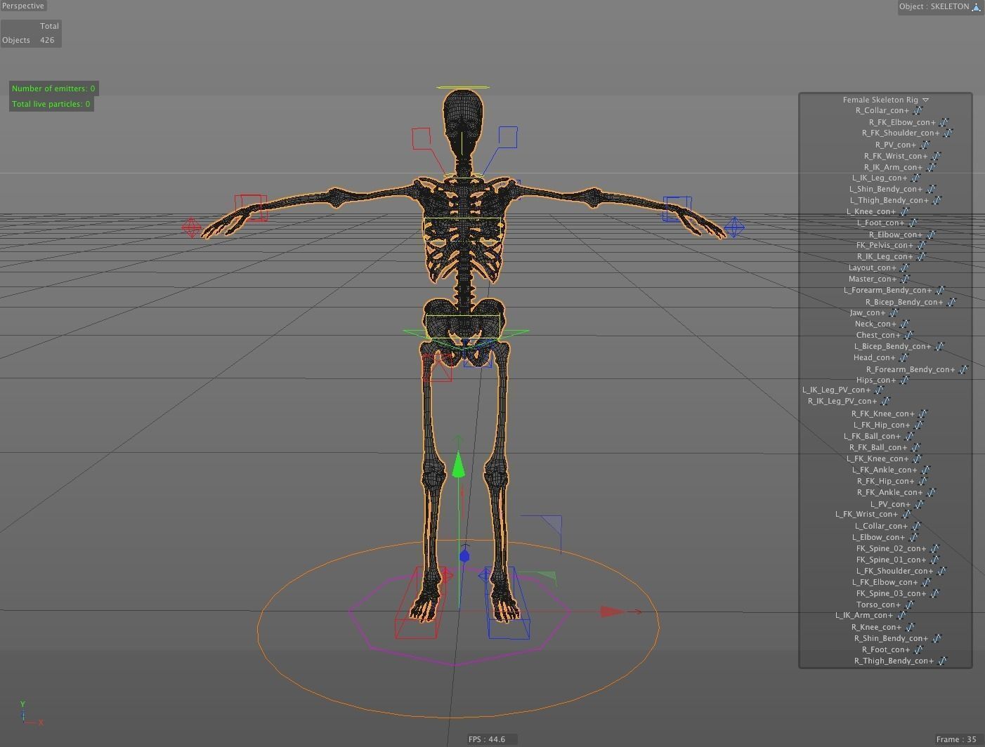 3D model Skeleton Fully rigged model VR / AR / low-poly OBJ FBX C4D ...