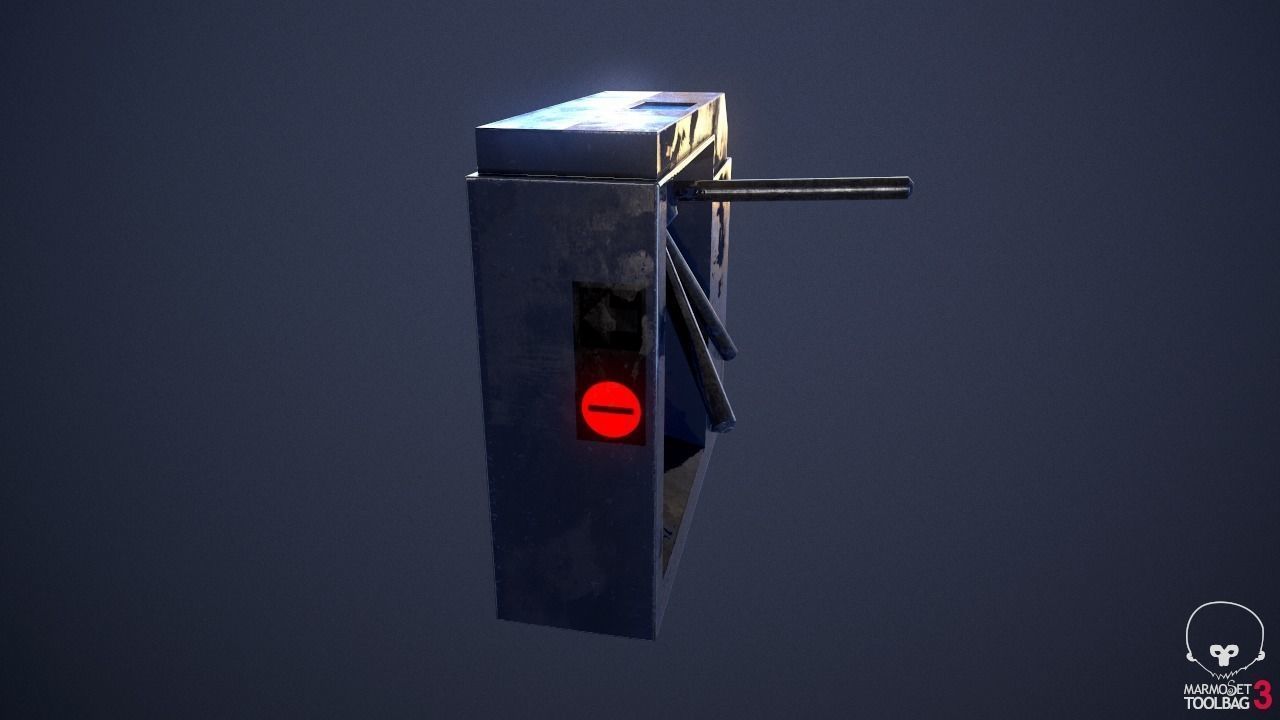 3D model Ticket Gate - Low Poly - PBR VR / AR / low-poly | CGTrader