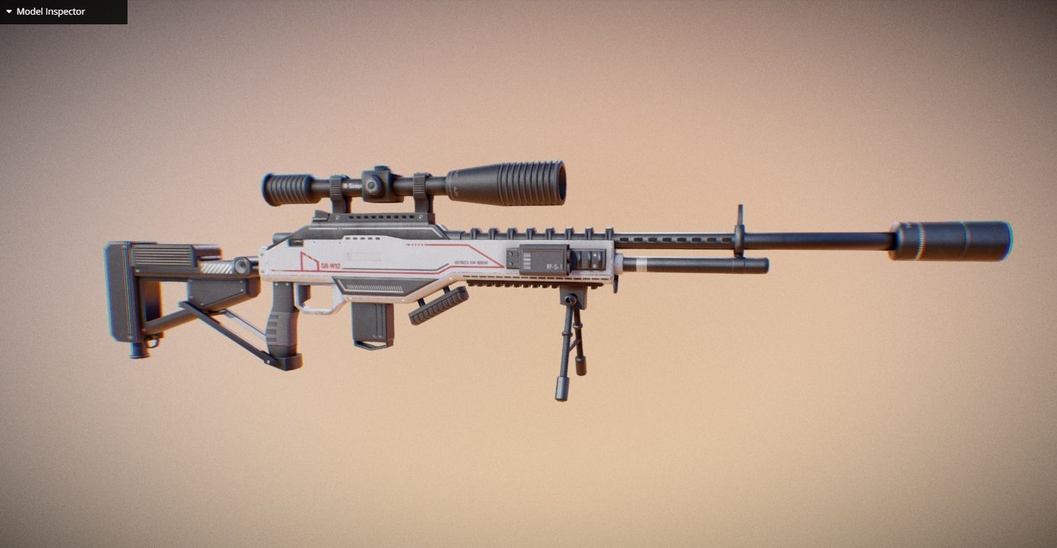 3D model Futuristic Sniper Rifle VR / AR / low-poly | CGTrader