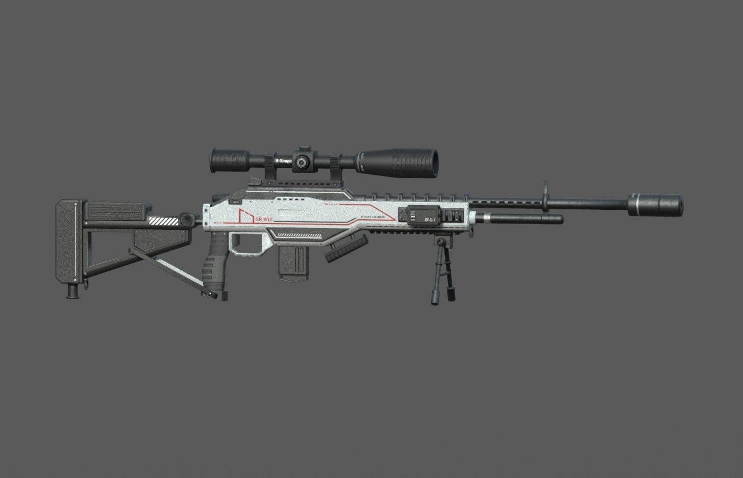 3D model Futuristic Sniper Rifle VR / AR / low-poly | CGTrader
